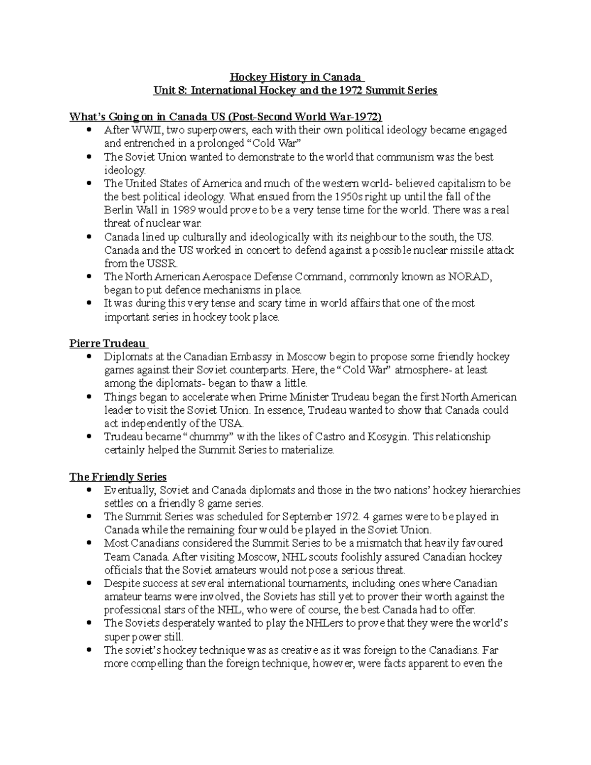 Hockey History in Canada Unit 9 - The United States of America and much ...