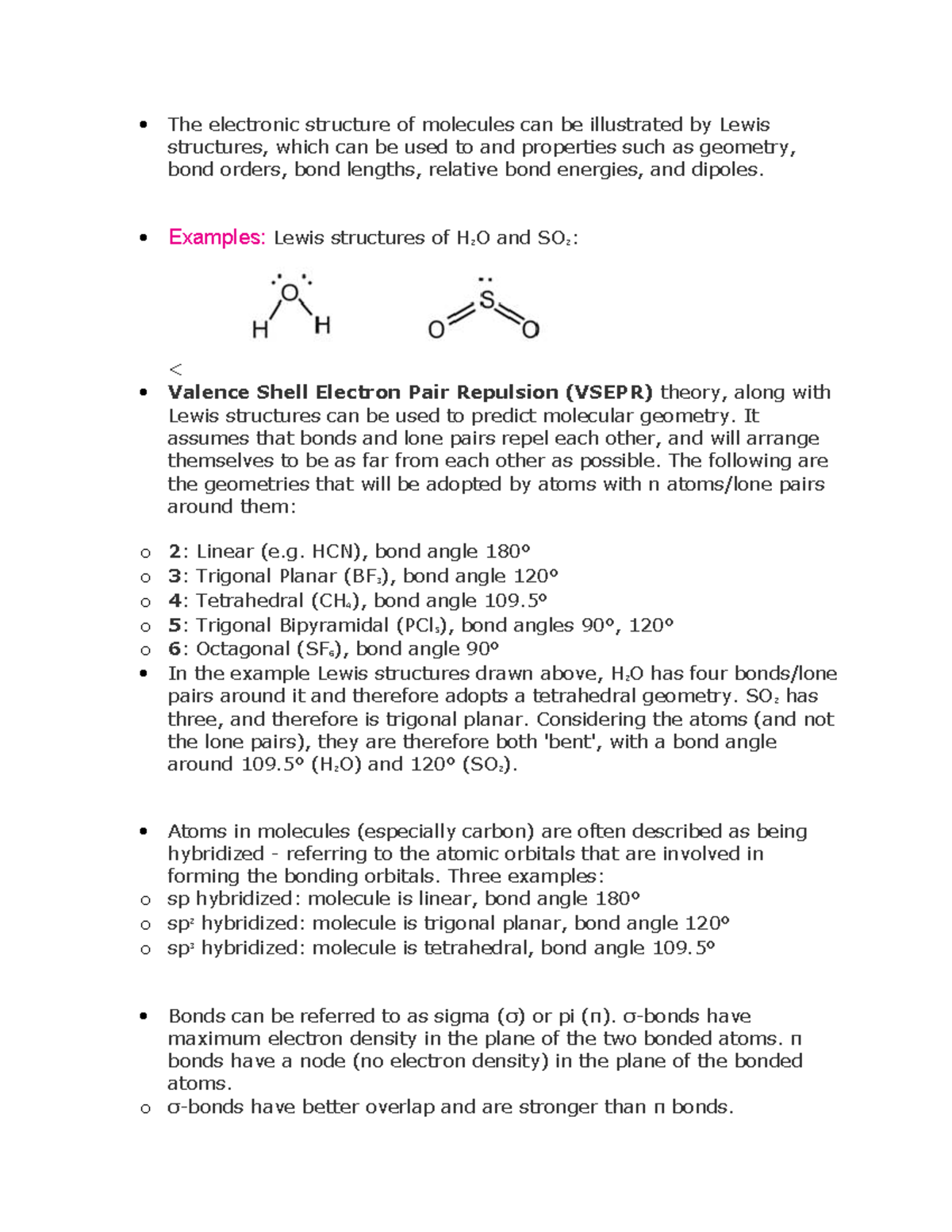 Unit 2 Topic 10 - Class Notes - The electronic structure of molecules ...