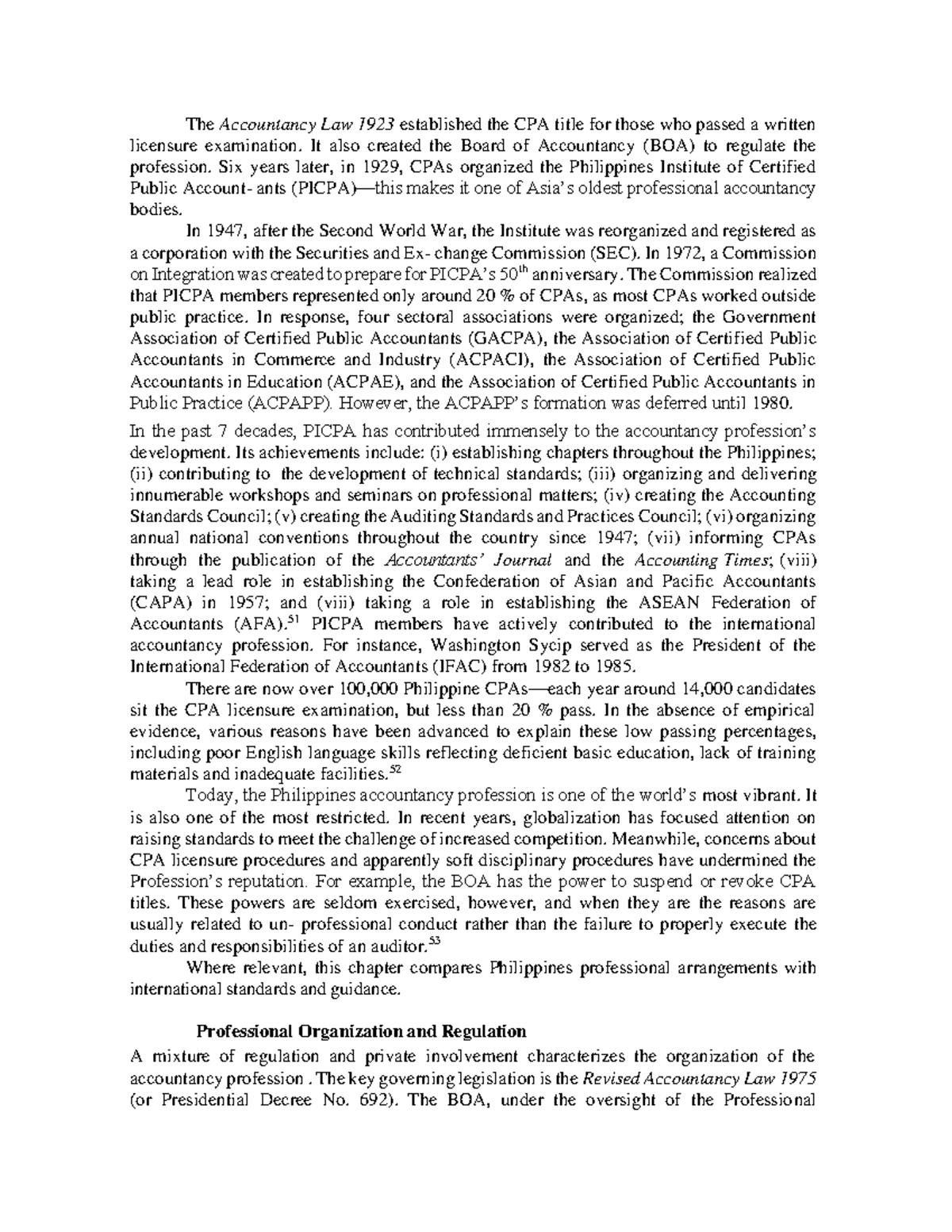 Professional Organization and Regulation - The Accountancy Law 1923 ...