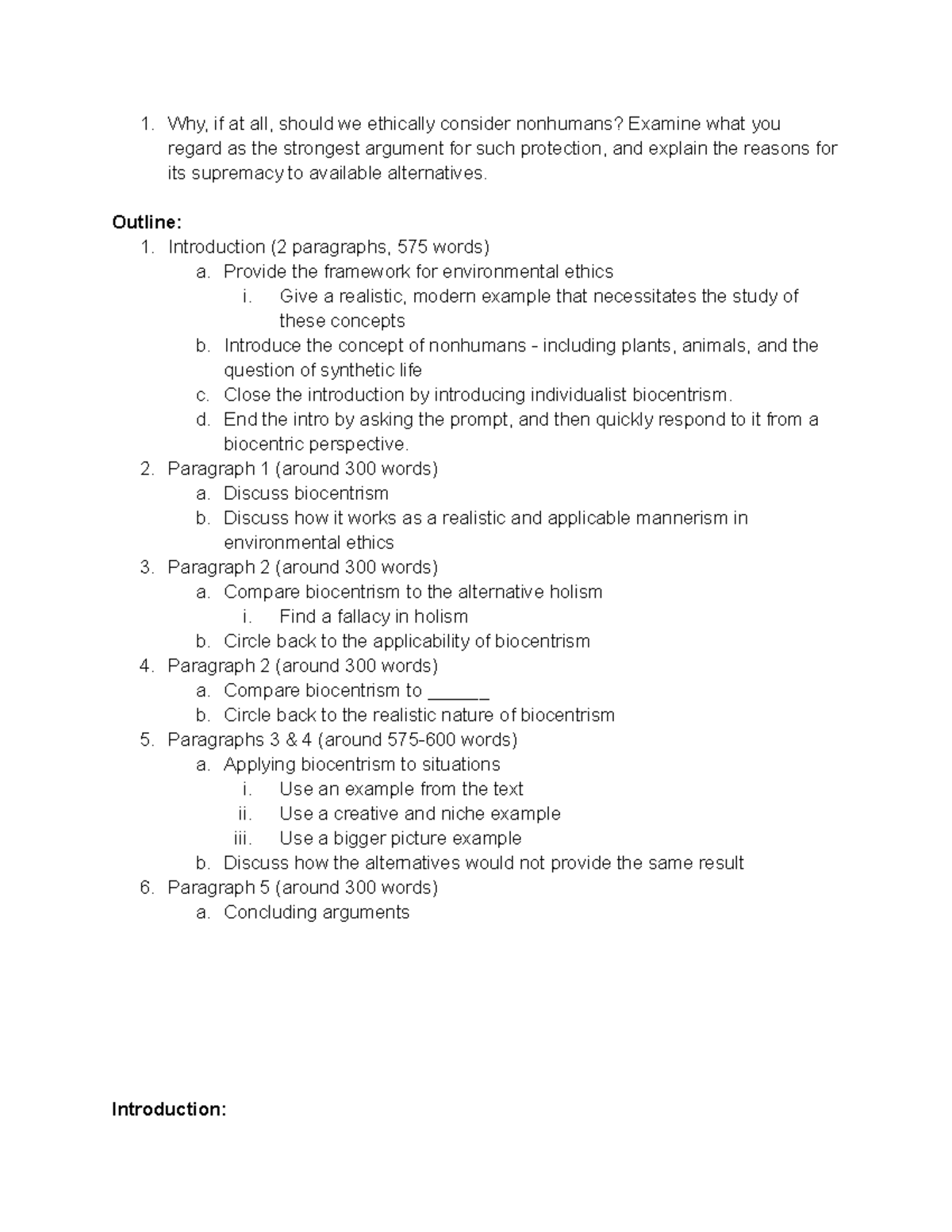 ANTH1102 - Looking at Why we shold ethically consider Non-Humans - Why ...