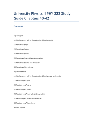 University Physics II PHY 222 Study Guide Chapters 34-36 - University ...