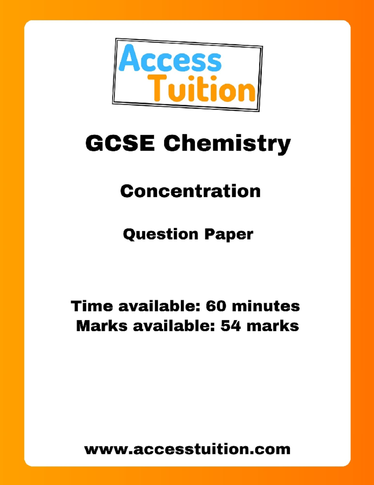 Concentration-QP - exam qs on chemistry - with acids and bonding - This ...