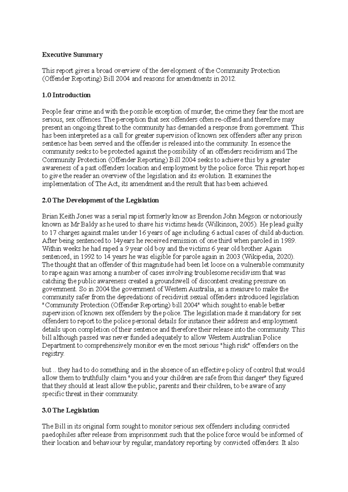 Executive Summary - Executive Summary This report gives a broad ...