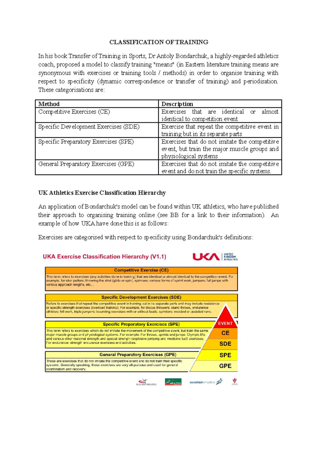 Classification OF Training - CLASSIFICATION OF TRAINING In his book ...