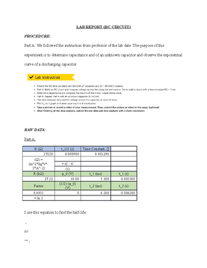 Electric resistance lab report - ELECTRICAL RESISTANCE LAB REPORT Raw ...