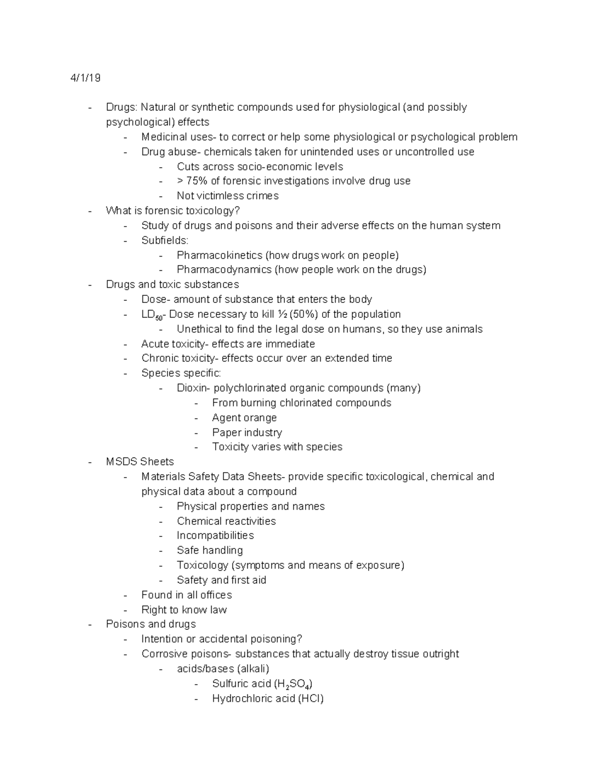 Classnotes- Ch.13- Drugs, Toxic Substances, and Forensic Chemistry - 4 ...