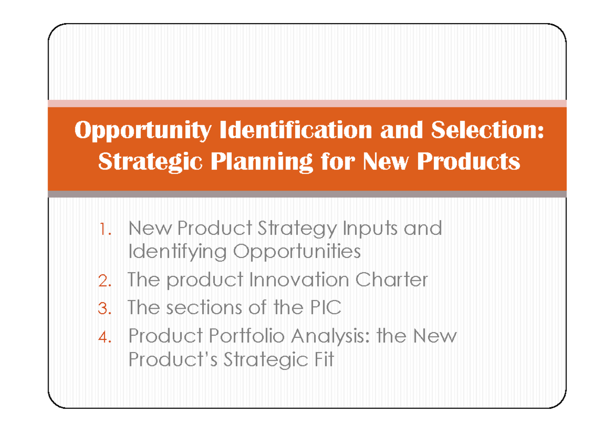 3._Opportunity_Identification_and_Selection - 1. New Product Strategy ...