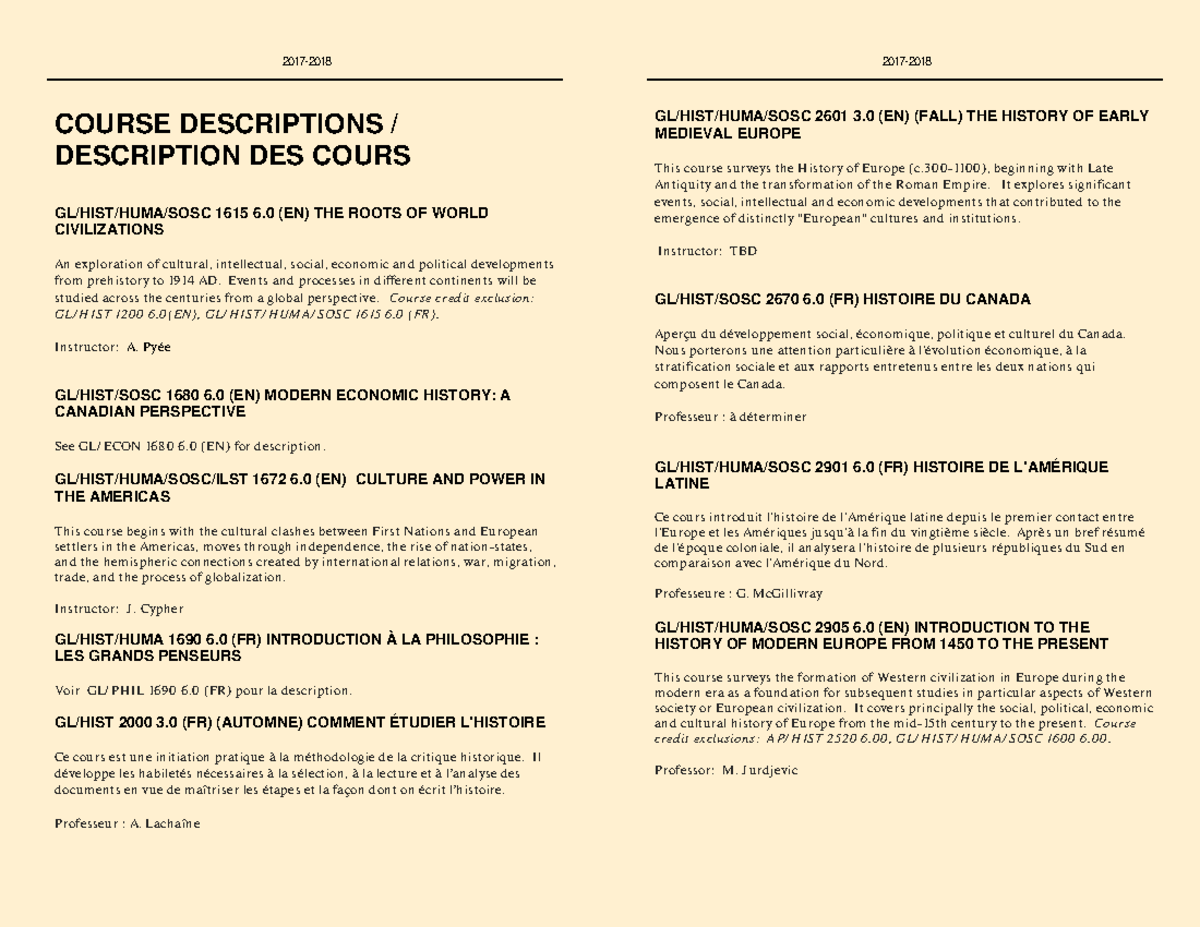 2017 2018 Minical insert Course Descriptions - 2017- COURSE ...