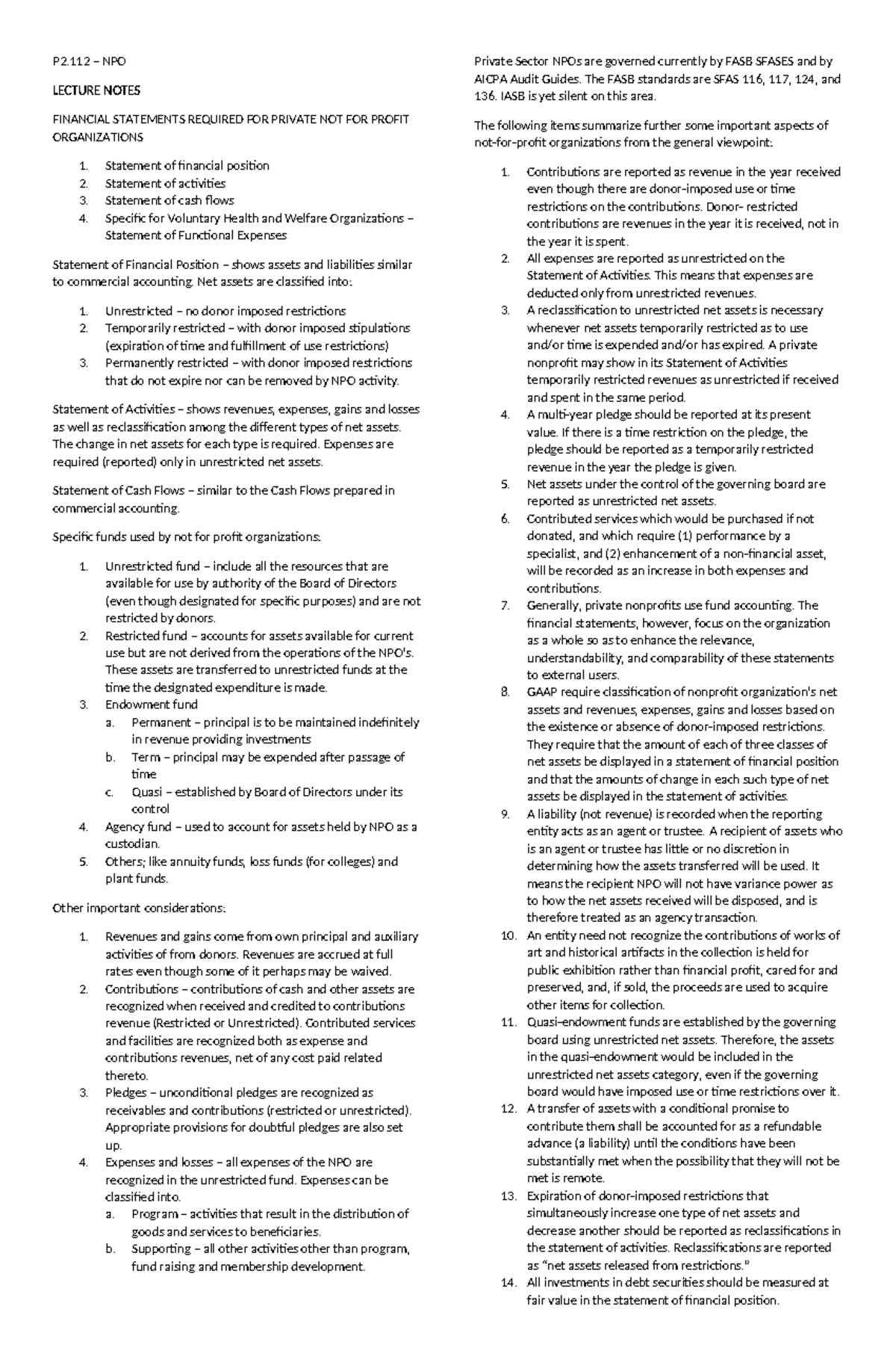 P2 - all about the discussion in NPO. - P2 – NPO LECTURE NOTES ...