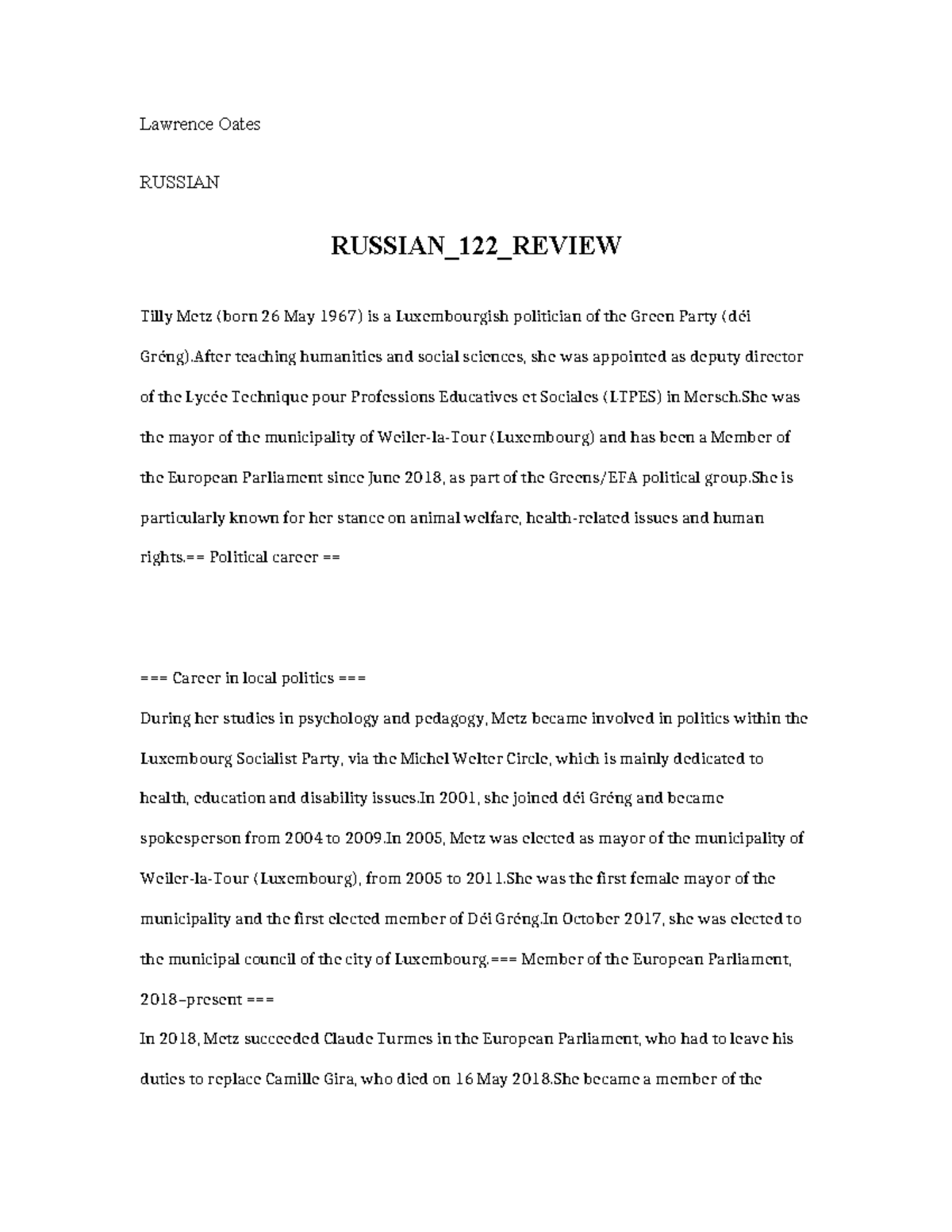 Russian 122 Review - Lawrence Oates RUSSIAN RUSSIAN_122_REVIEW Tilly ...