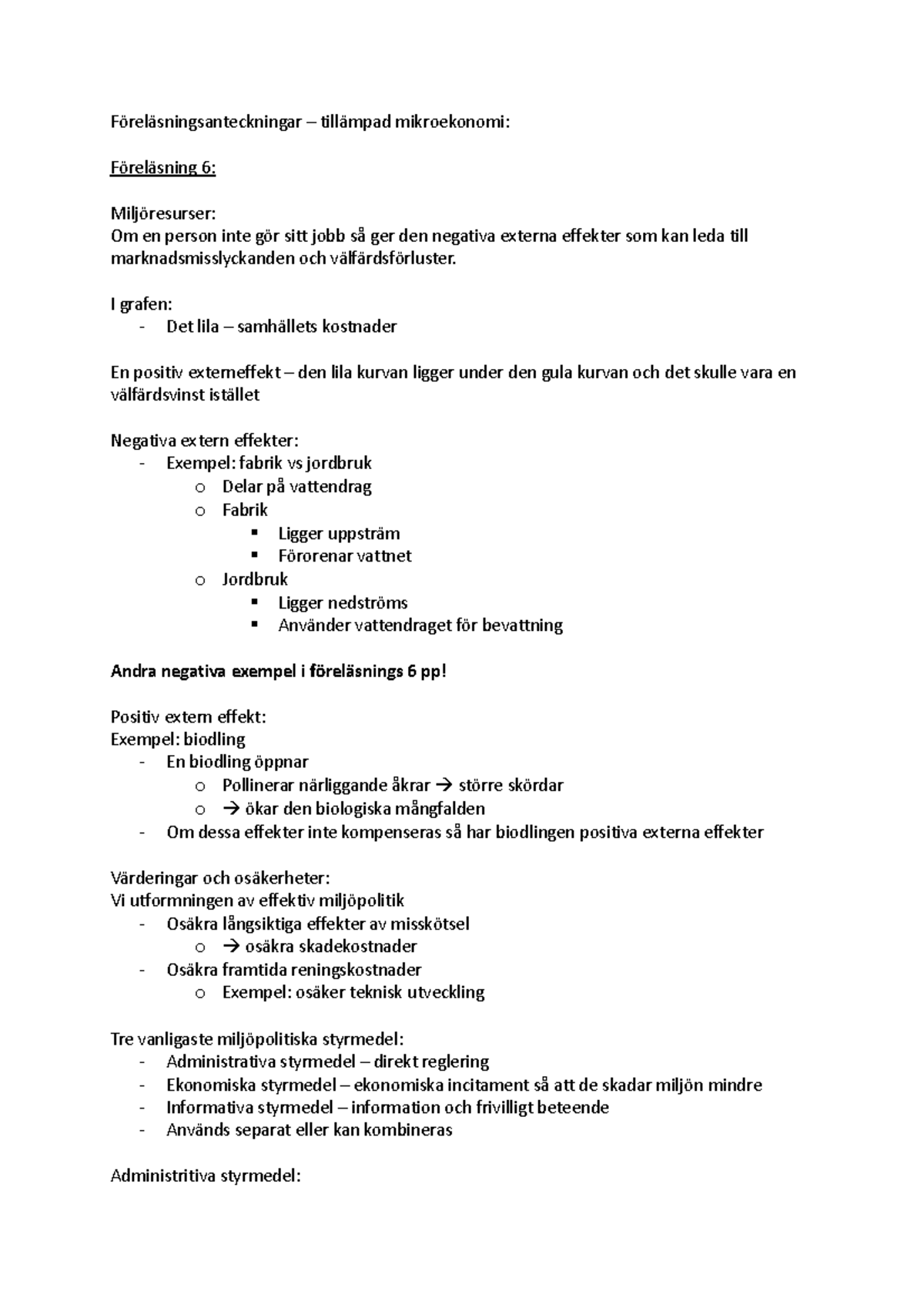 Anteckningar - tillämpad mikro - Föreläsningsanteckningar – tillämpad ...