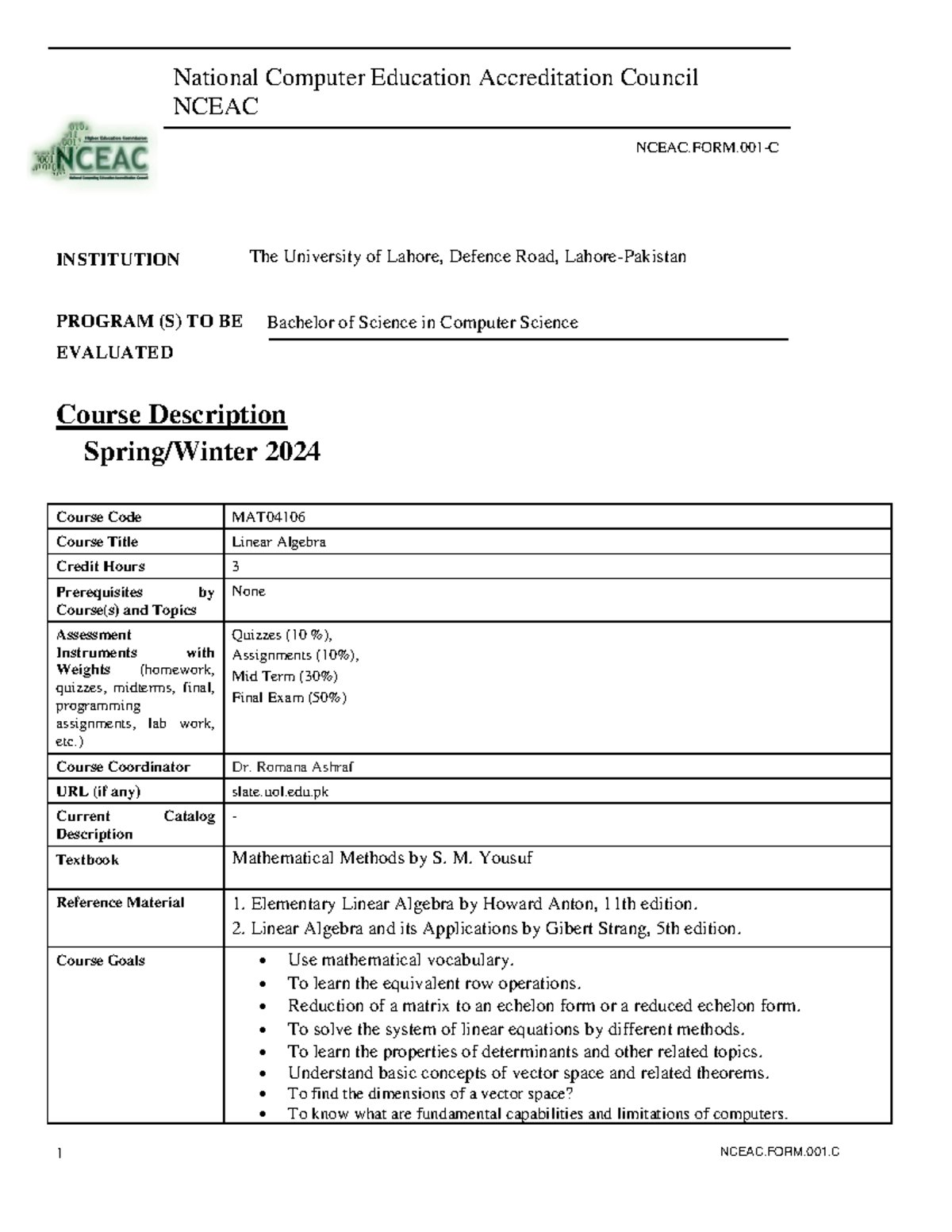 2 description Prob-A-F2023 - 1 NCEAC.FORM.001 National Computer ...