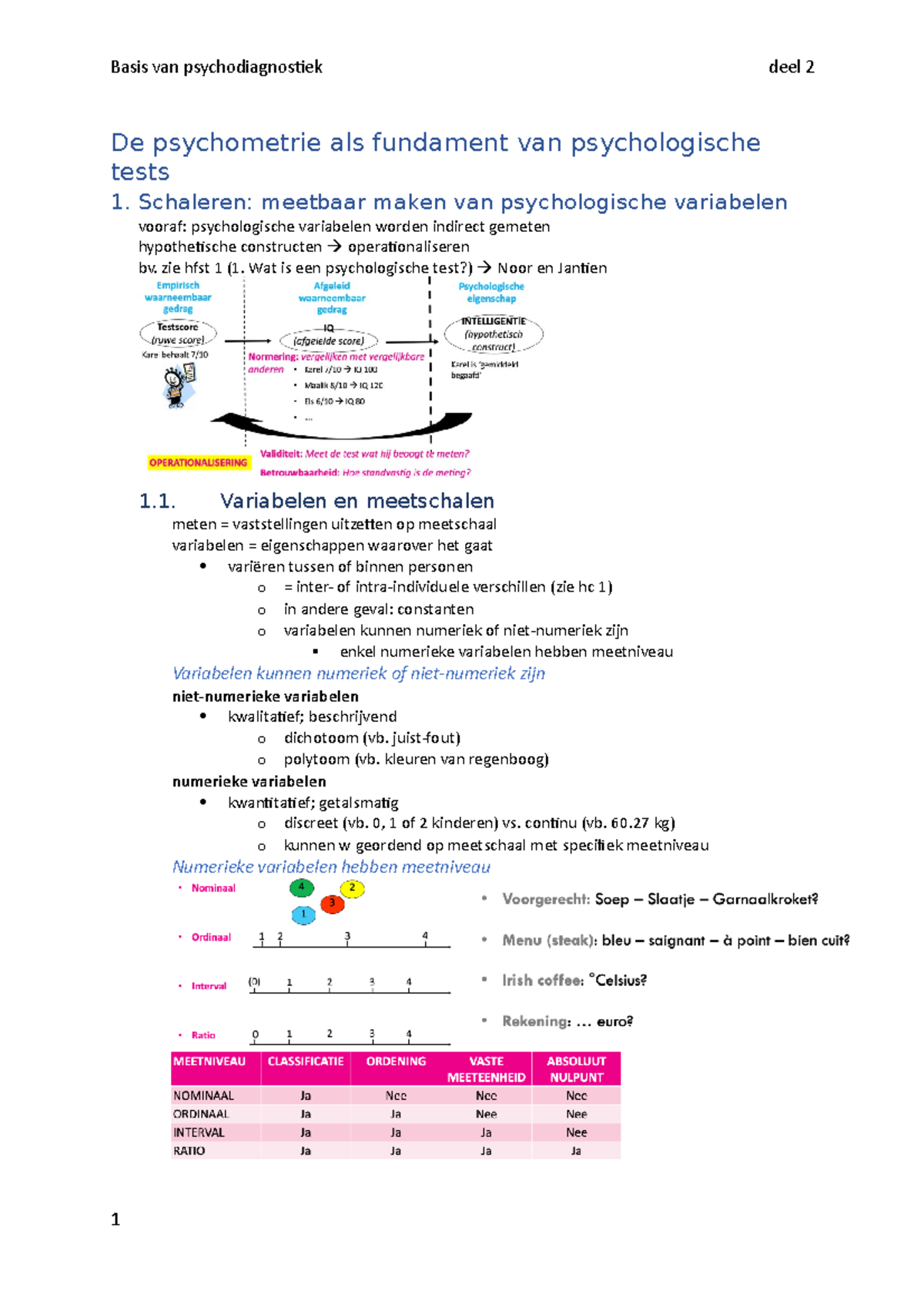 Hfst 2 - psychometrie als fundament van psychologische tests - De ...