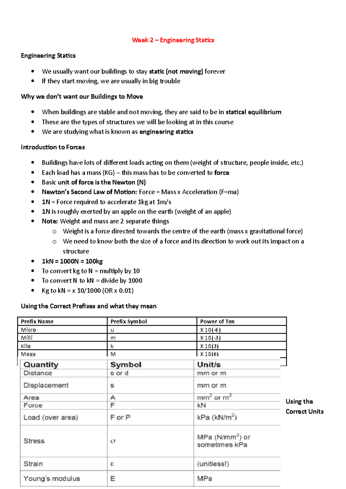 Week 2 - Engineering Statics - Week 2 – Engineering Statics Engineering ...