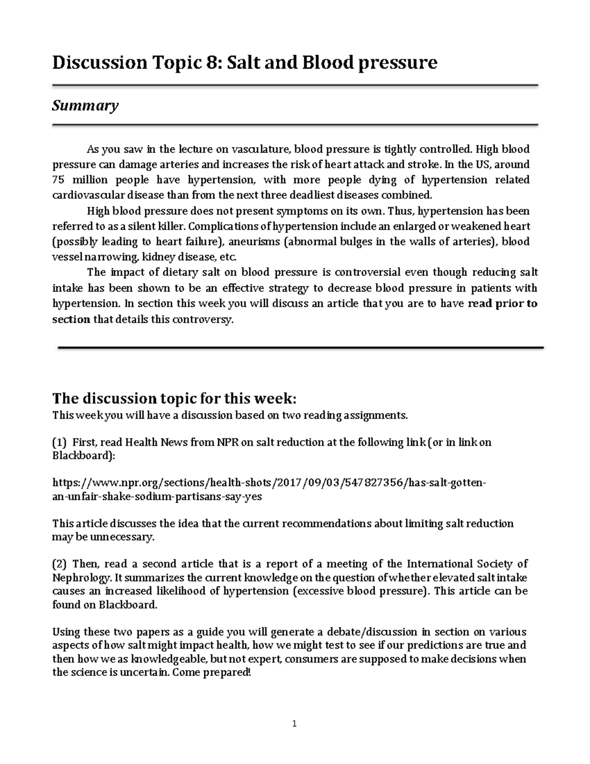 BIOG1440 10-19-2018 - Lecture notes 10/19 - Discussion Topic 8: Salt ...