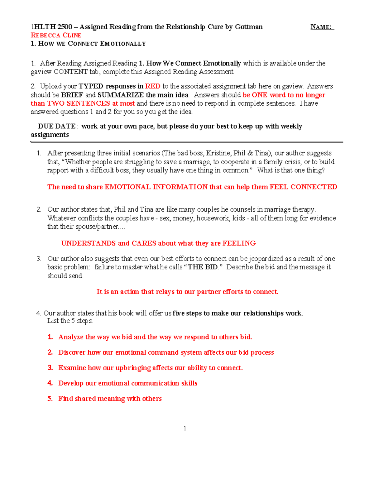 1. How We Connect Emotionally assigned reading assessment (1) THIS - 1 ...