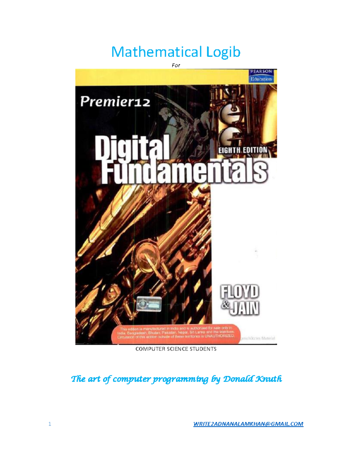 Lecture 2 - solve - Mathematical Logib For COMPUTER SCIENCE STUDENTS ...