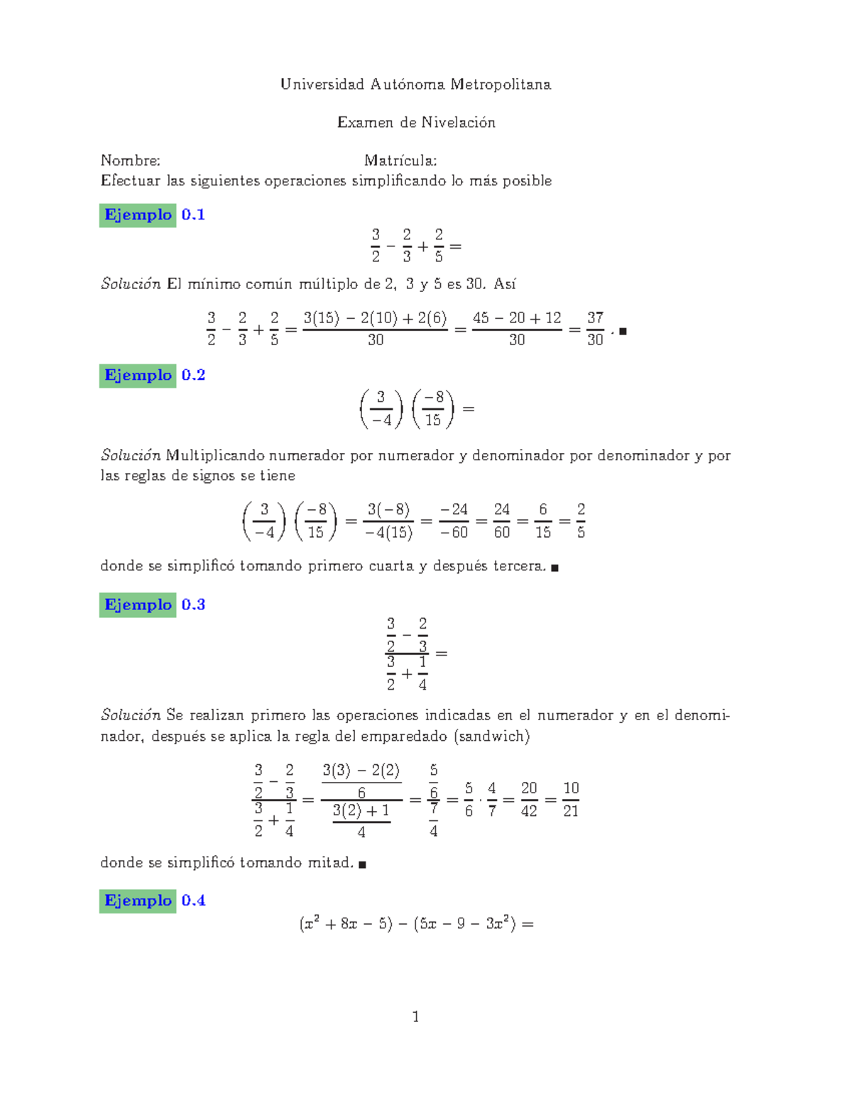 PDF de soluciones matemáticas para exámenes de práctica y álgebra ...
