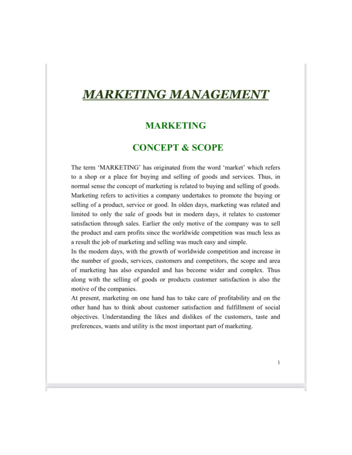 Concept and scope of marketing - Marketing Management & Human Resource ...