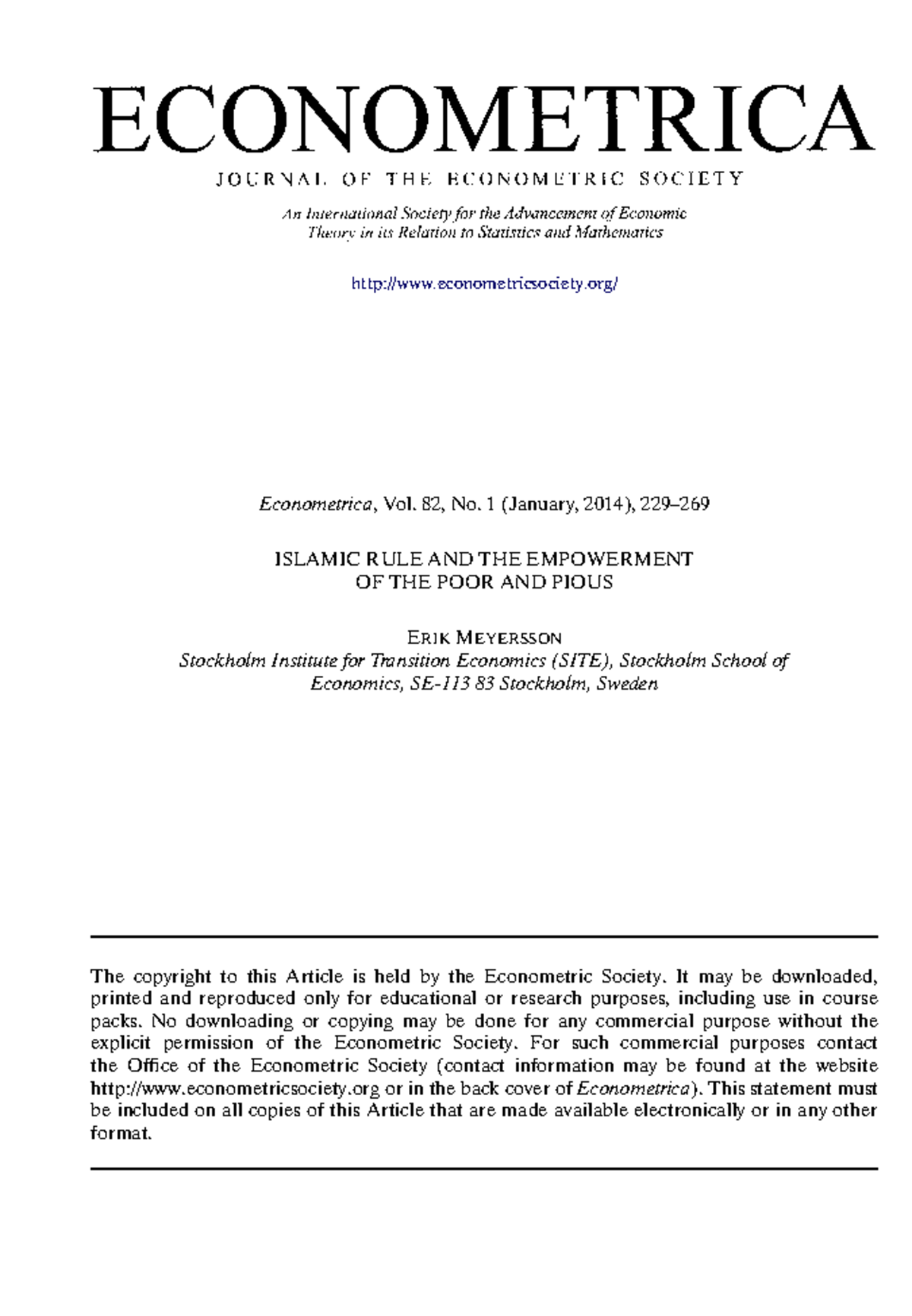 2013 islamic rule and the empowerment of the poor and pious ...