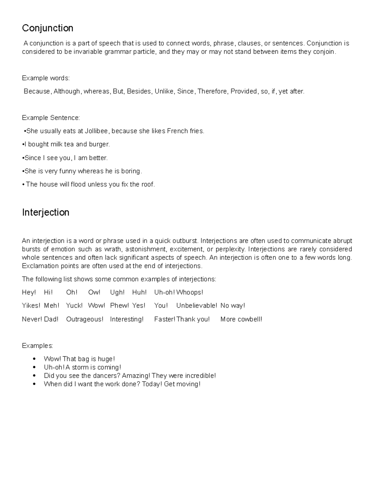 ELP 01 - assignment - Conjunction A conjunction is a part of speech ...