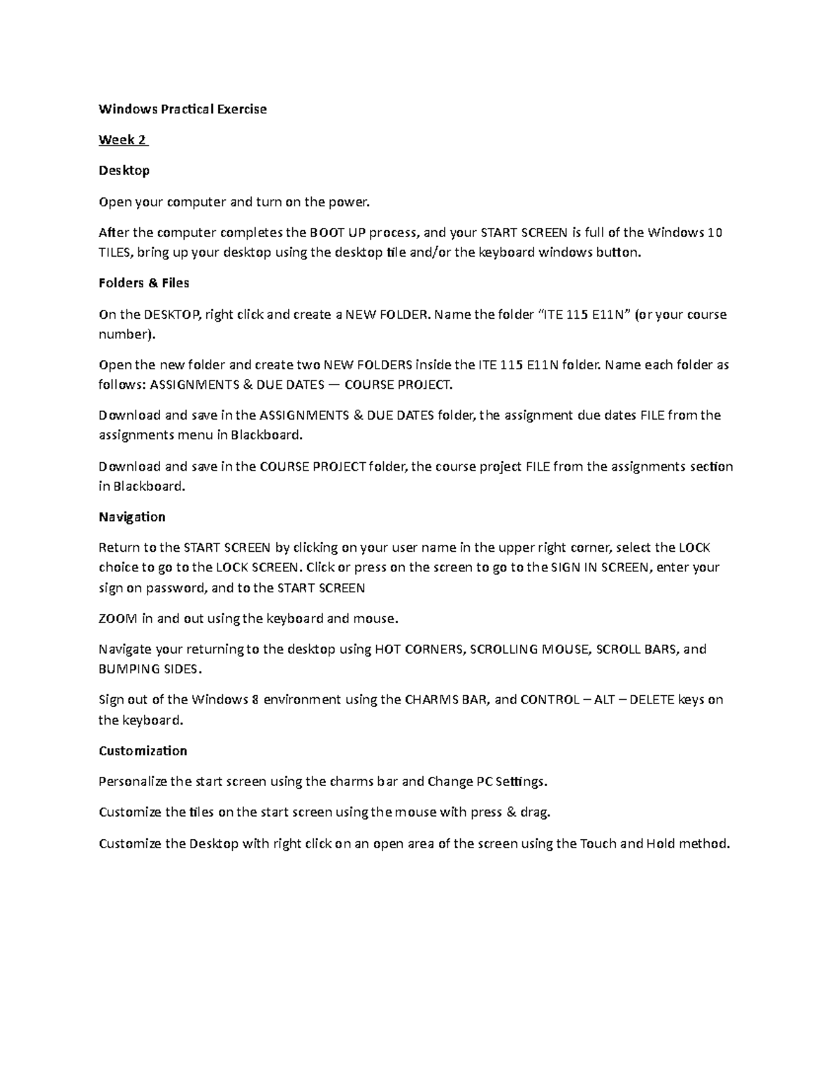 Windows Practical Exercise - CRYZ 1000 - Studocu