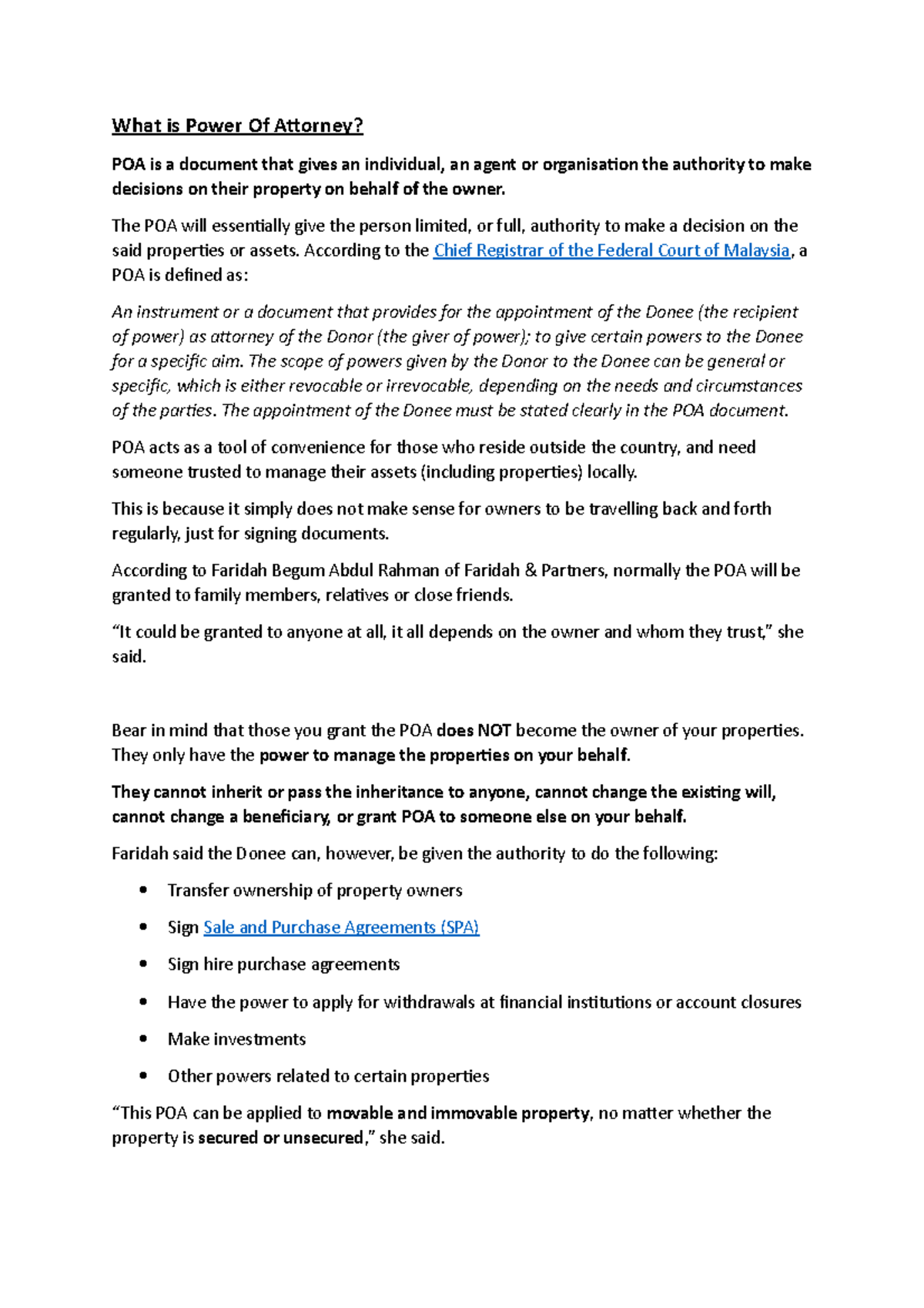 What is Power Of Attorney - The POA will essentially give the person ...