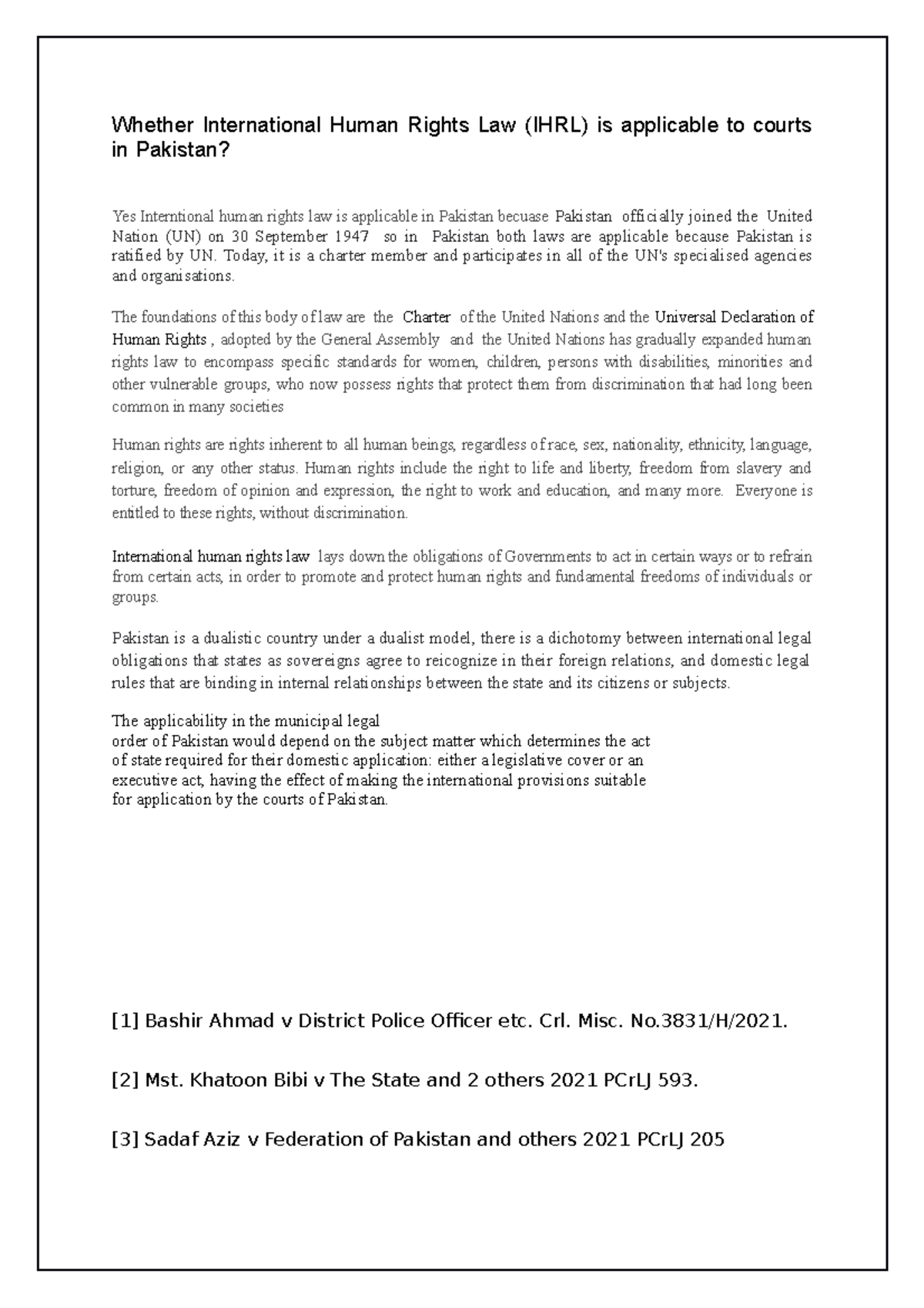 Ihrl is applicable - ITS ONLY FOR THOSE STUDENTS WHO STUDIES IN LAW ...