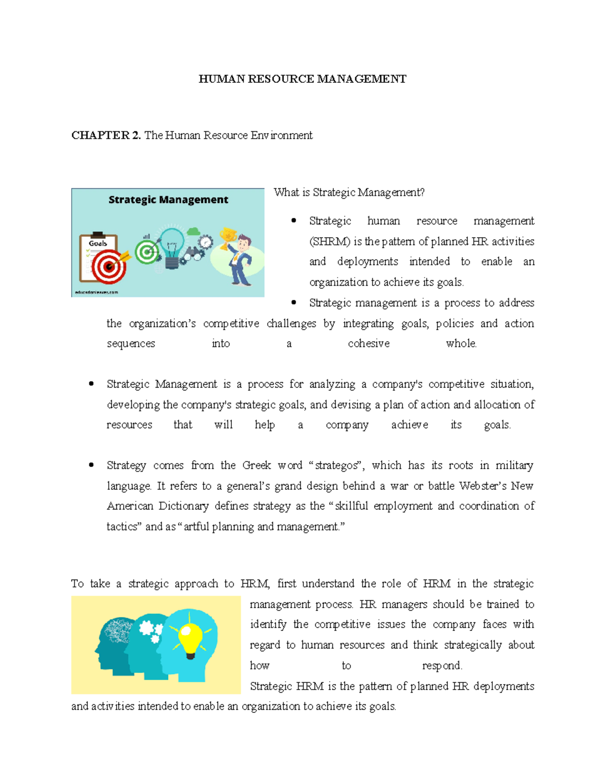 Chapter 2. The Human Resource Environment Part 1 - HUMAN RESOURCE ...