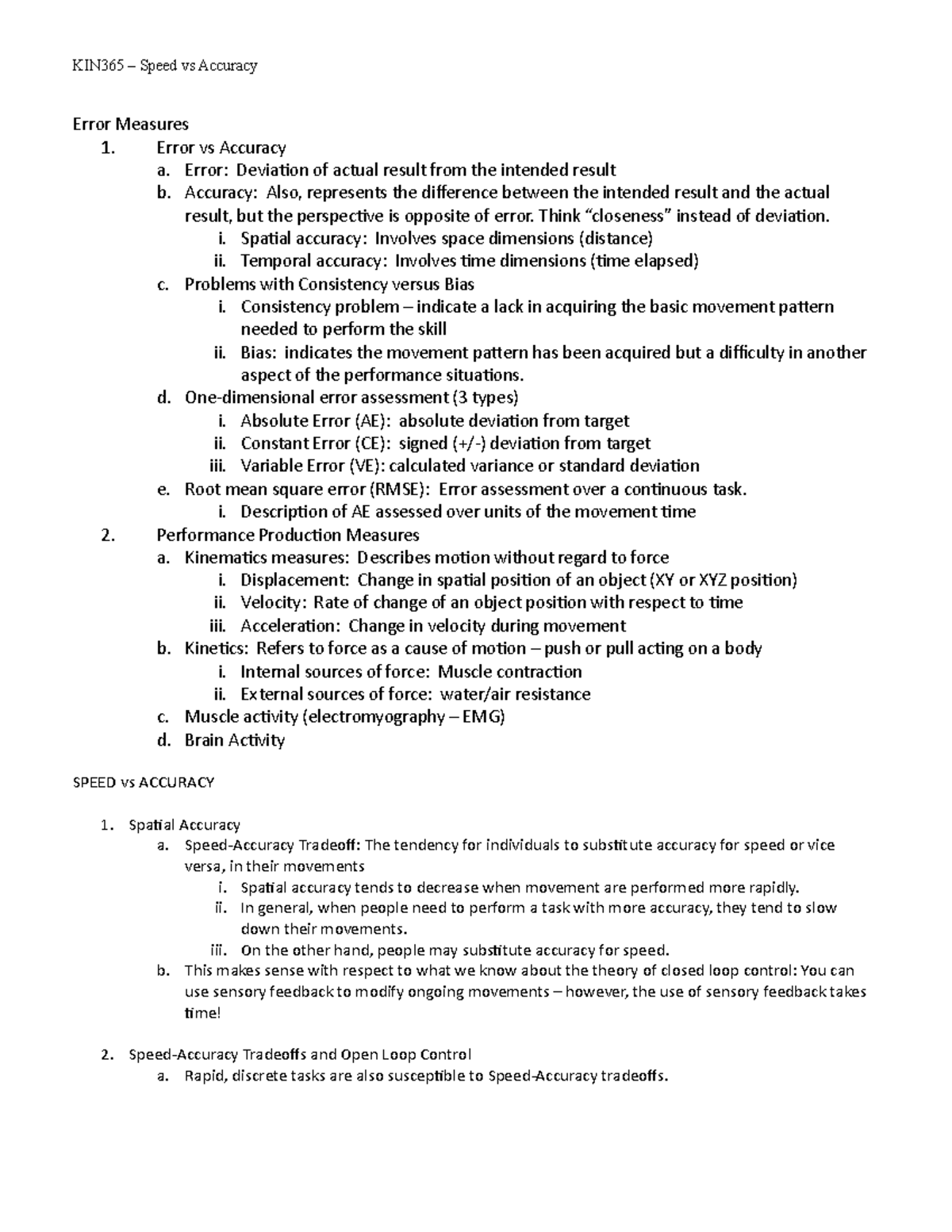 Outline 06 Error Accuracy And Movement Time Error Measures 1 Error