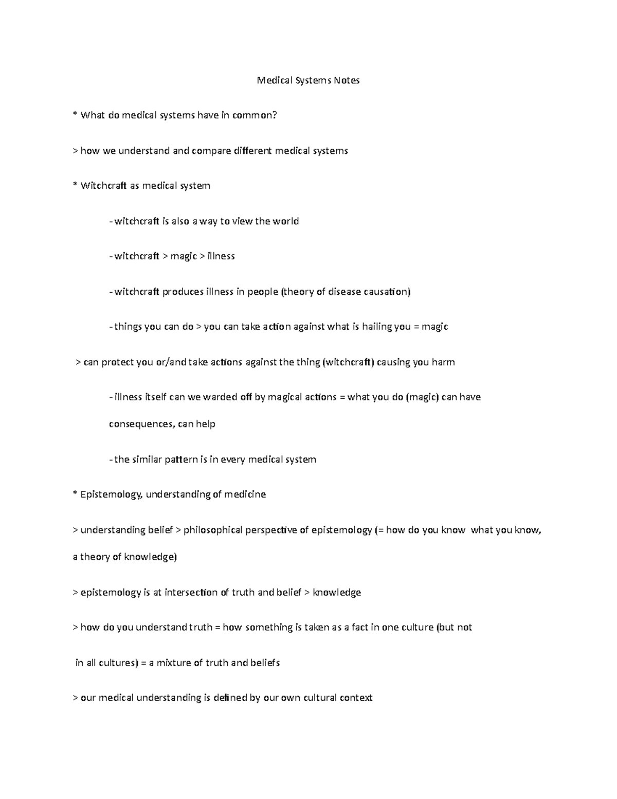 Medical Systems Notes - Medical Systems Notes What do medical systems ...