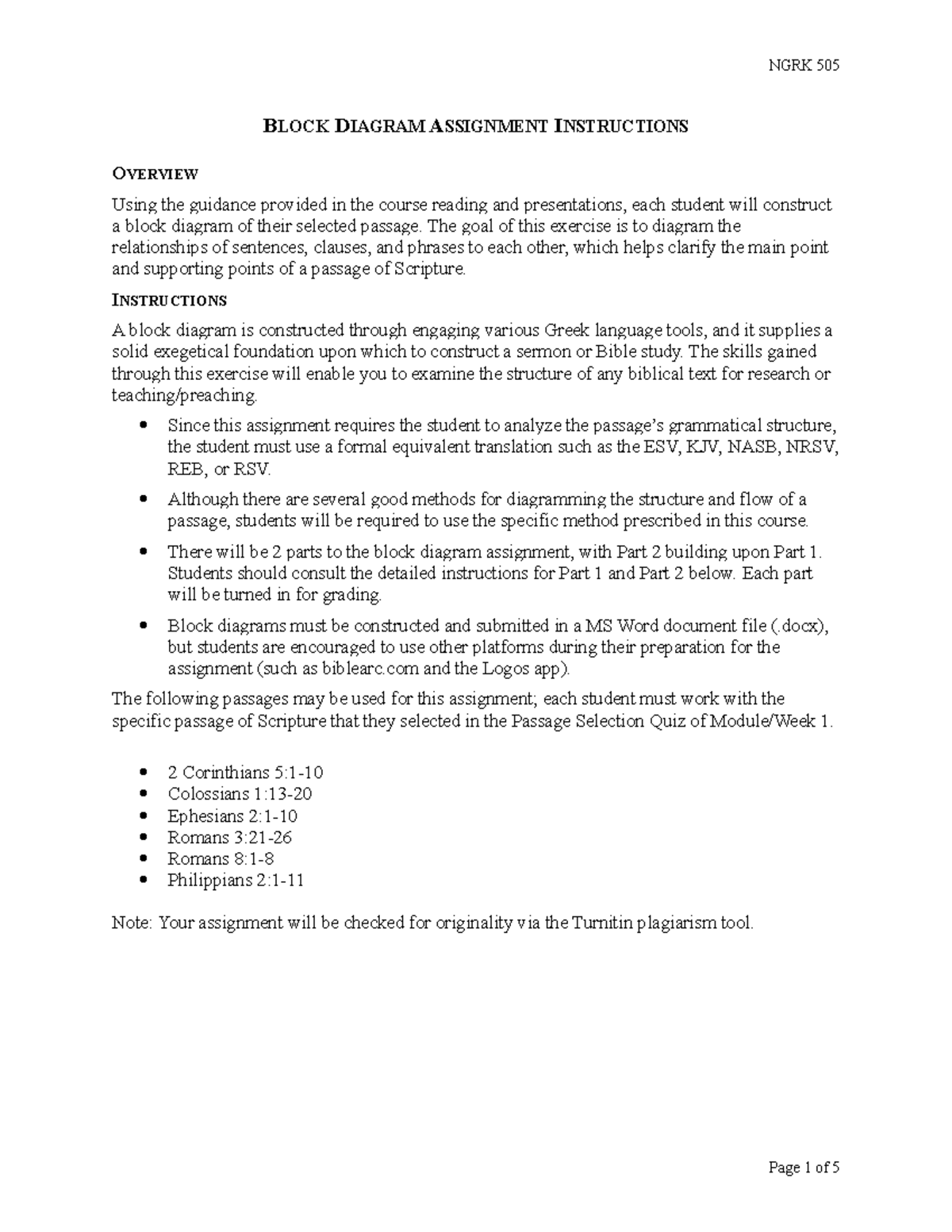 Block Diagram Assignment Instructions - BLOCK DIAGRAM ASSIGNMENT ...