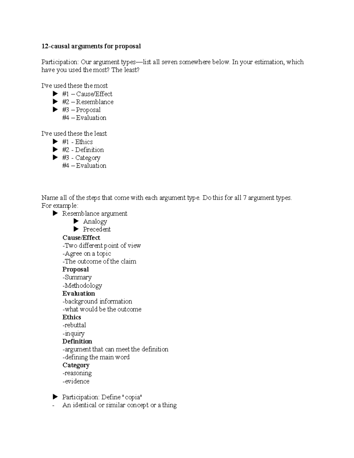 ENG-106 3-31-2021 - Worksheet - 12-causal arguments for proposal Participation: Our argument ...