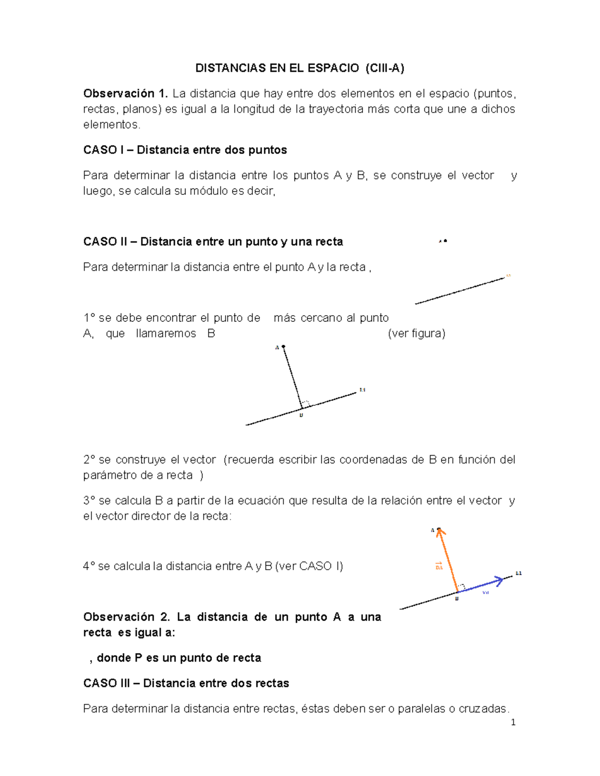 2.2 Resumen 3( Distancias en el espacio) CIII - DISTANCIAS EN EL ...