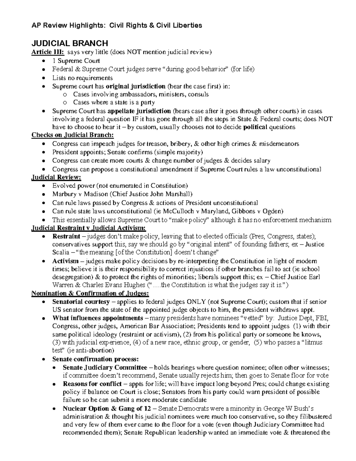 Civil rights amp liberties review - AP Review Highlights: Civil Rights ...