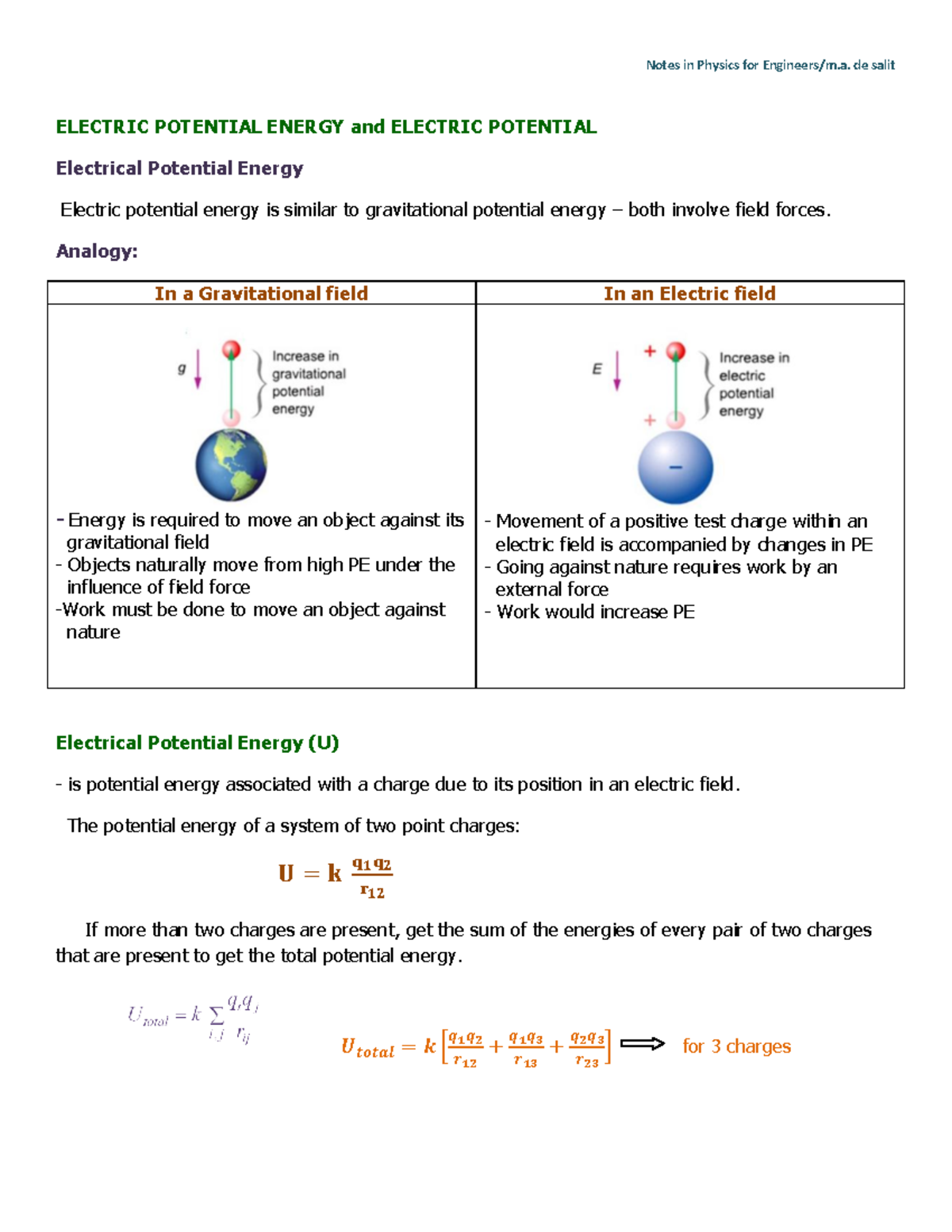 Electric- Potential-and-Electric-Potential-Energy - ELECTRIC POTENTIAL ...