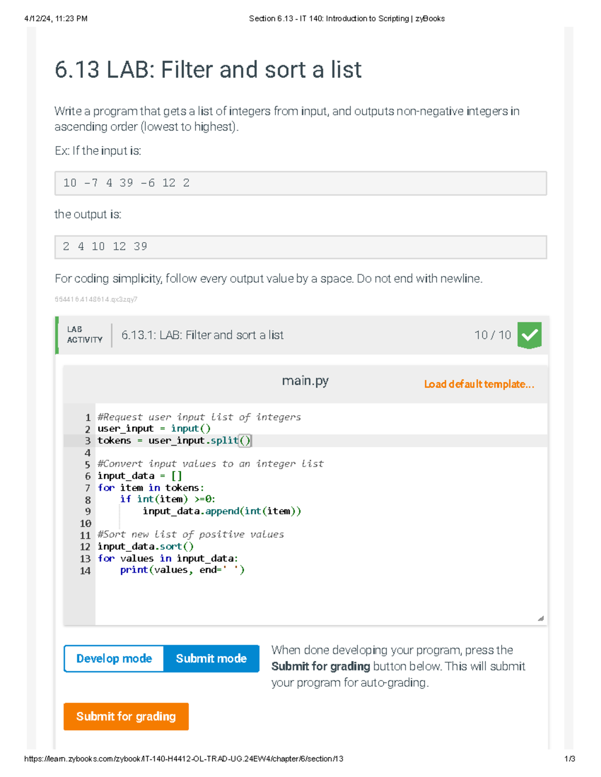 Section 6.13 - filter and sort - 4/12/24, 11:23 PM Section 6 - IT 140 ...