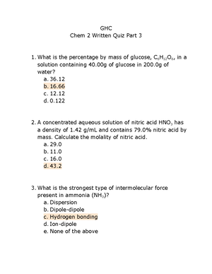 GHC Chem 2 Written Quiz Part 2 - a. Capillary action b. Viscosity c ...