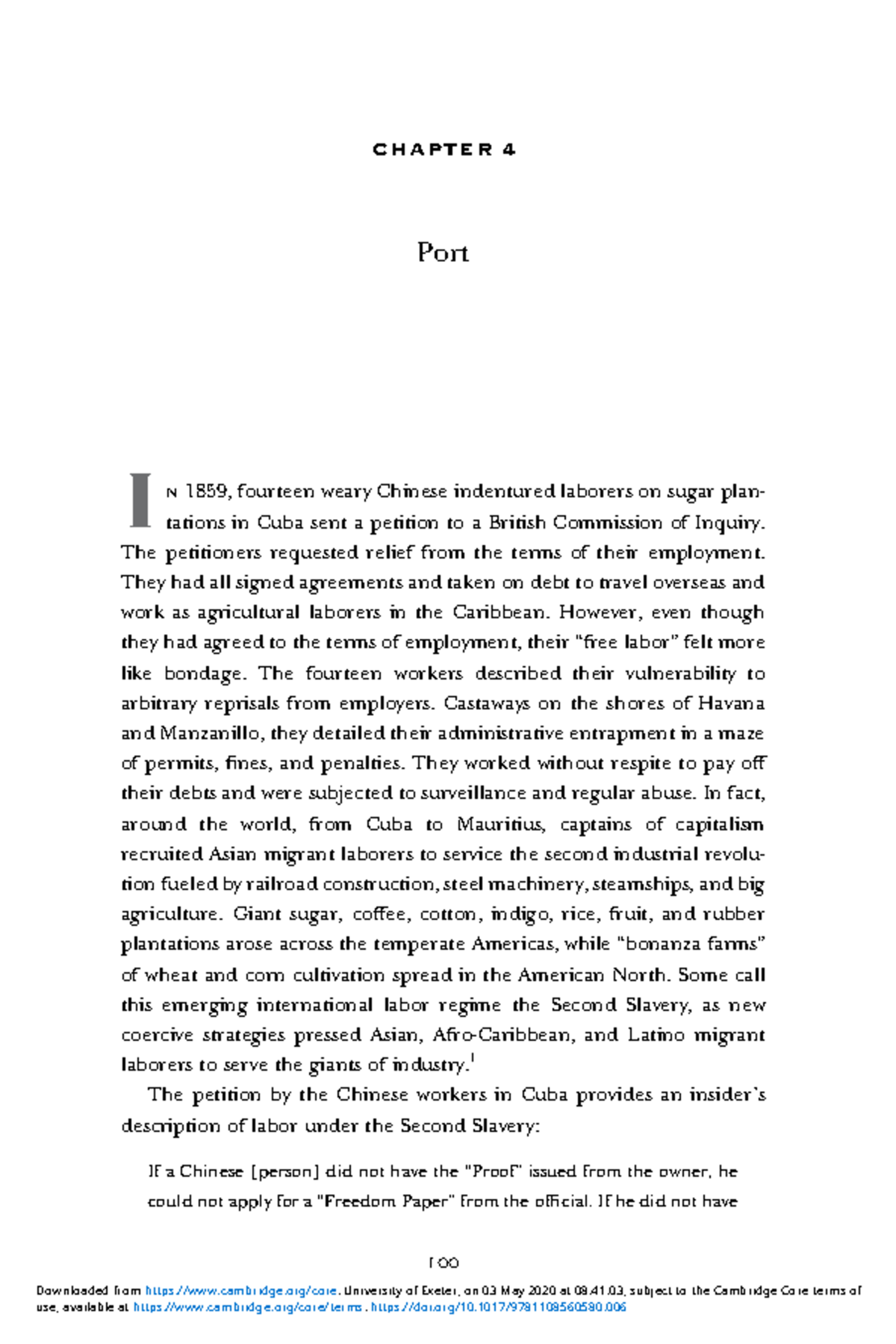 Colonial ports - CHAPTER 4 Port I n 1859, fourteen weary Chinese ...