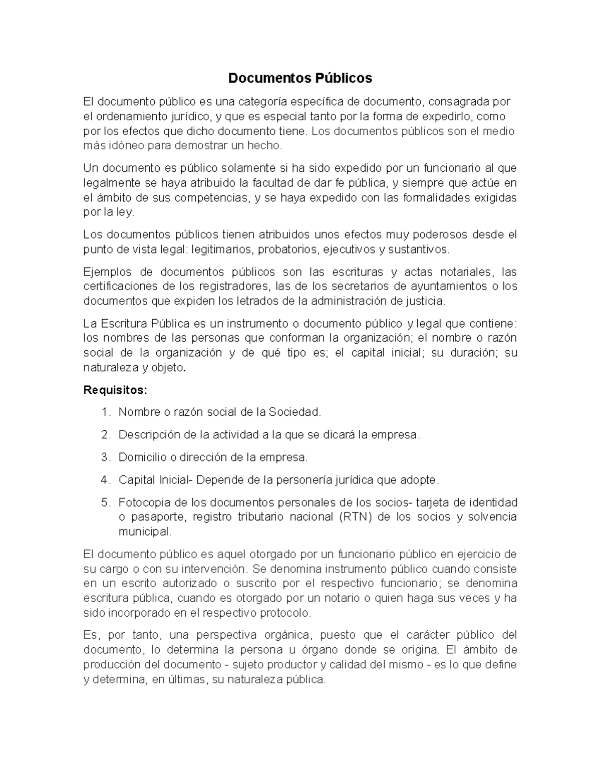 Tarea 4 DE Proceso - Documentos Públicos El documento público es una ...