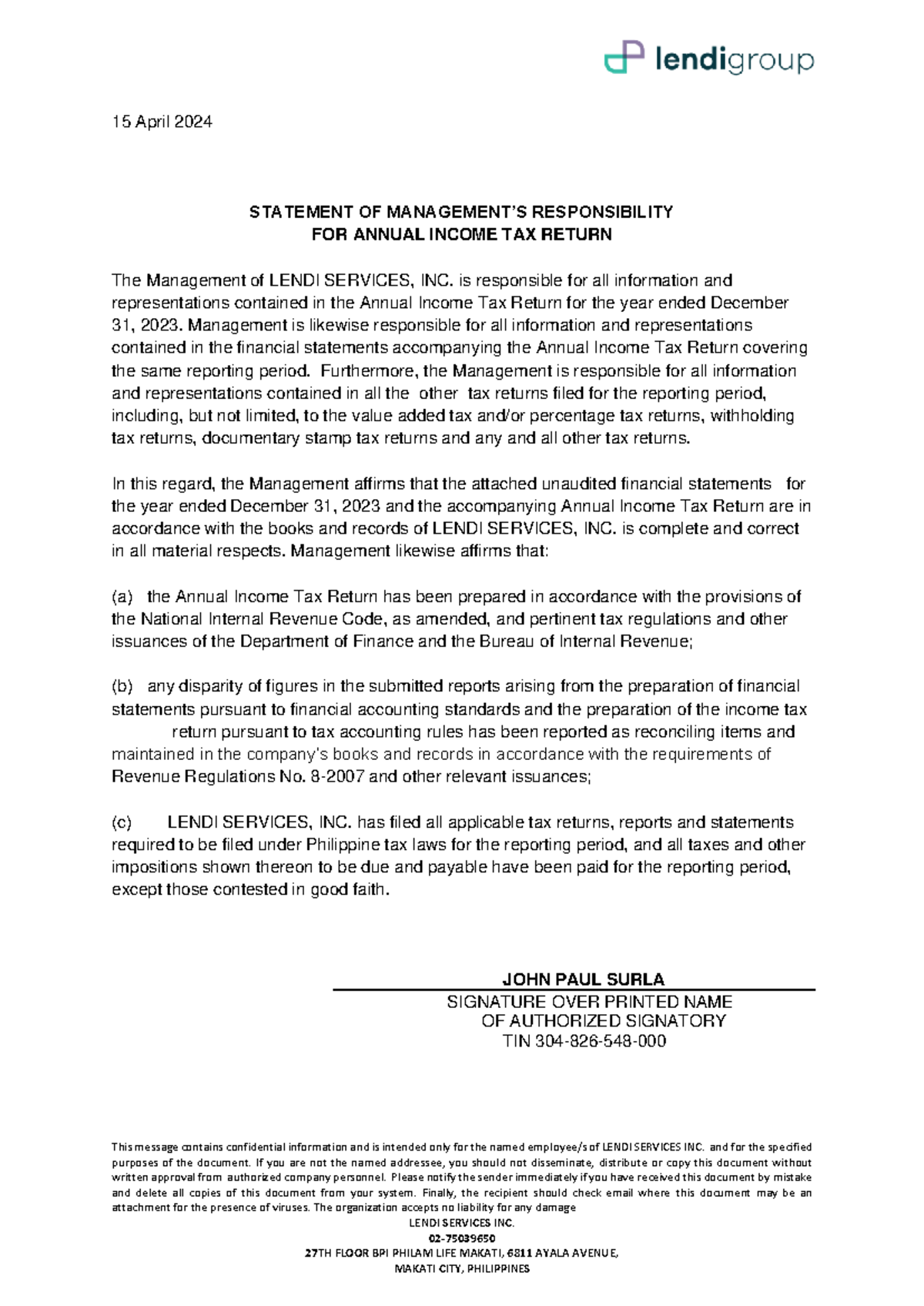 SMR - Docs for BIR - This message contains confidential information and ...