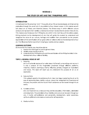 Module 3 - Philippine Arts - MODULE 3 DEVELOPMENT OF PHILIPPINE VISUAL ...