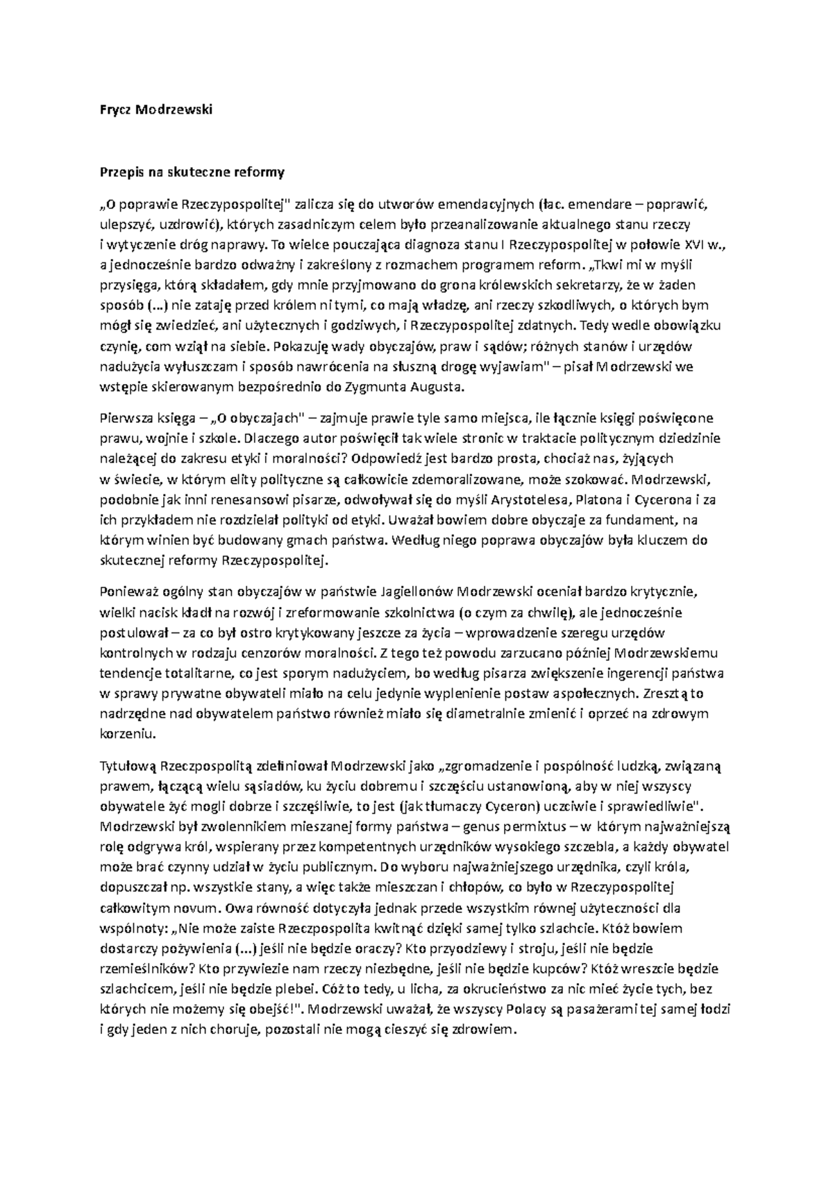 Frycz Modrzewski - uygfuyg - Frycz Modrzewski Przepis na skuteczne ...