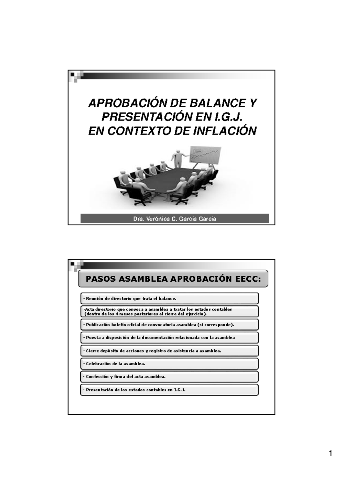 Material Presentaciòn Balance IGJ - APROBACIÓN DE BALANCE Y PRESENTACIÓN EN I.G. EN CONTEXTO DE ...