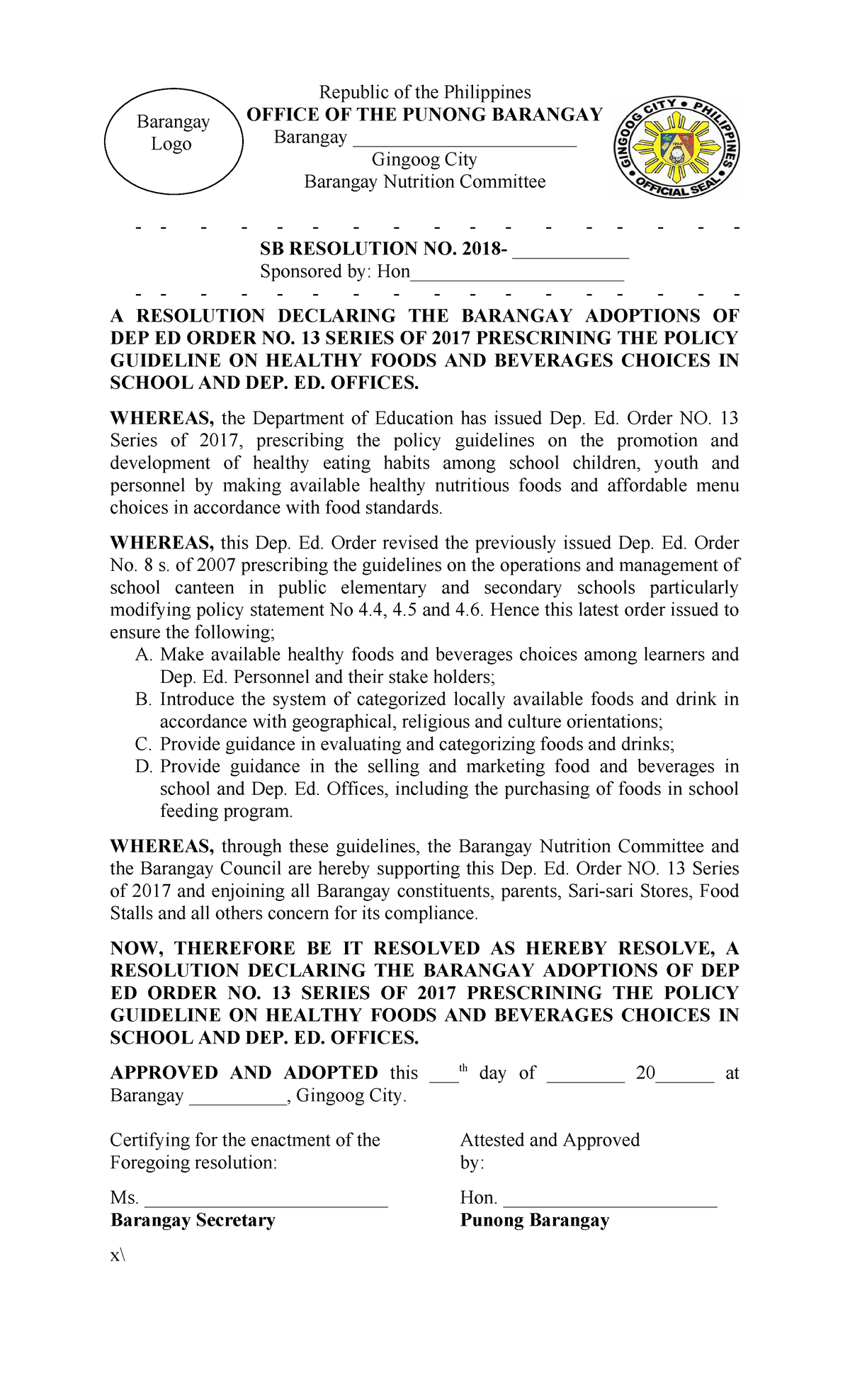 17.-SB-Resolution-Adoption-of-Healthy-Food-and-beverages-in-School.doc ...