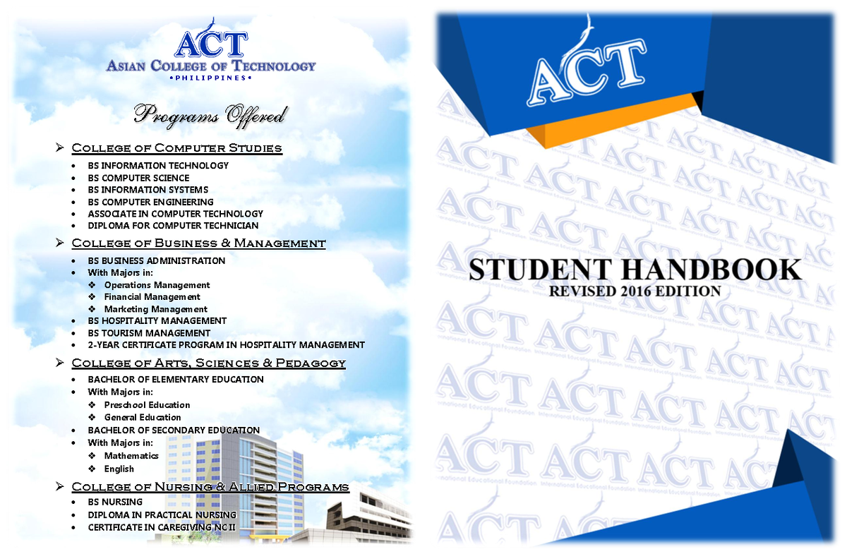 Handbook - Programs Offered College of Computer Studies BS INFORMATION ...
