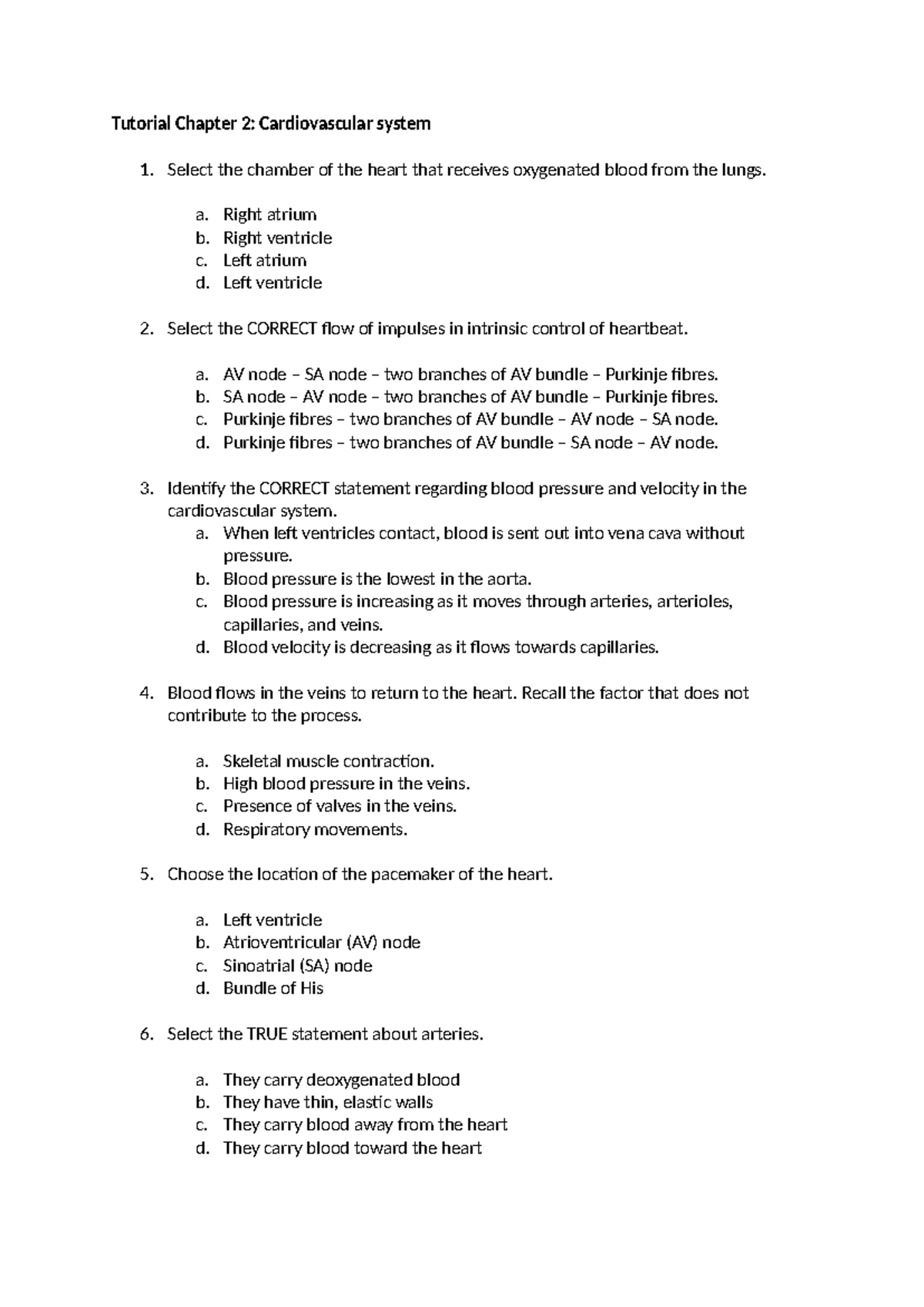 Tutorial Chapter 2 CVS OKT24-FEB25 - Tutorial Chapter 2: Cardiovascular ...