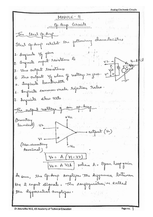 Aec Module 2 Part1 Notes Analog Electronic Circuits Aec Studocu
