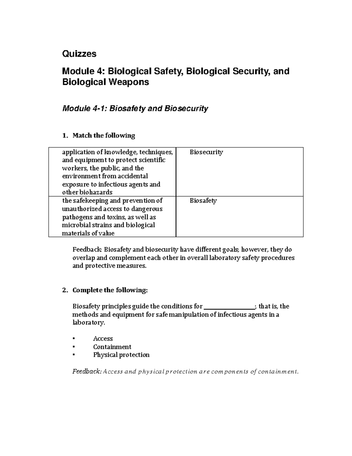 Module 4 quizzes practice BMS 553. all - Quizzes Module 4: Biological ...