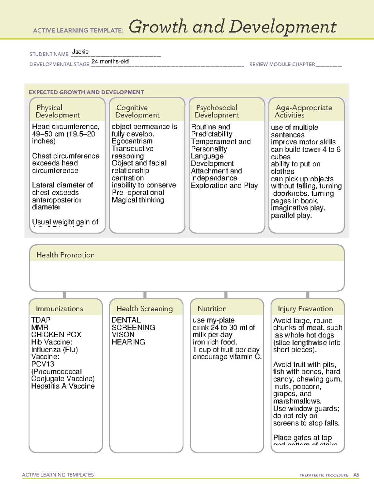 Maternal nursing clinical growth development - 241 - ACTIVE LEARNING ...
